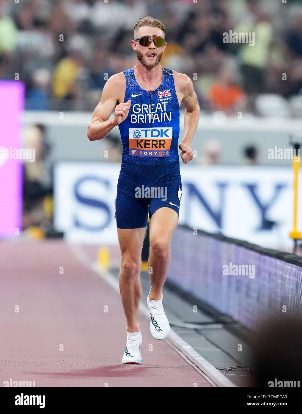Josh Kerr of Great Britain appears injured during the Men's 1500m Final ...