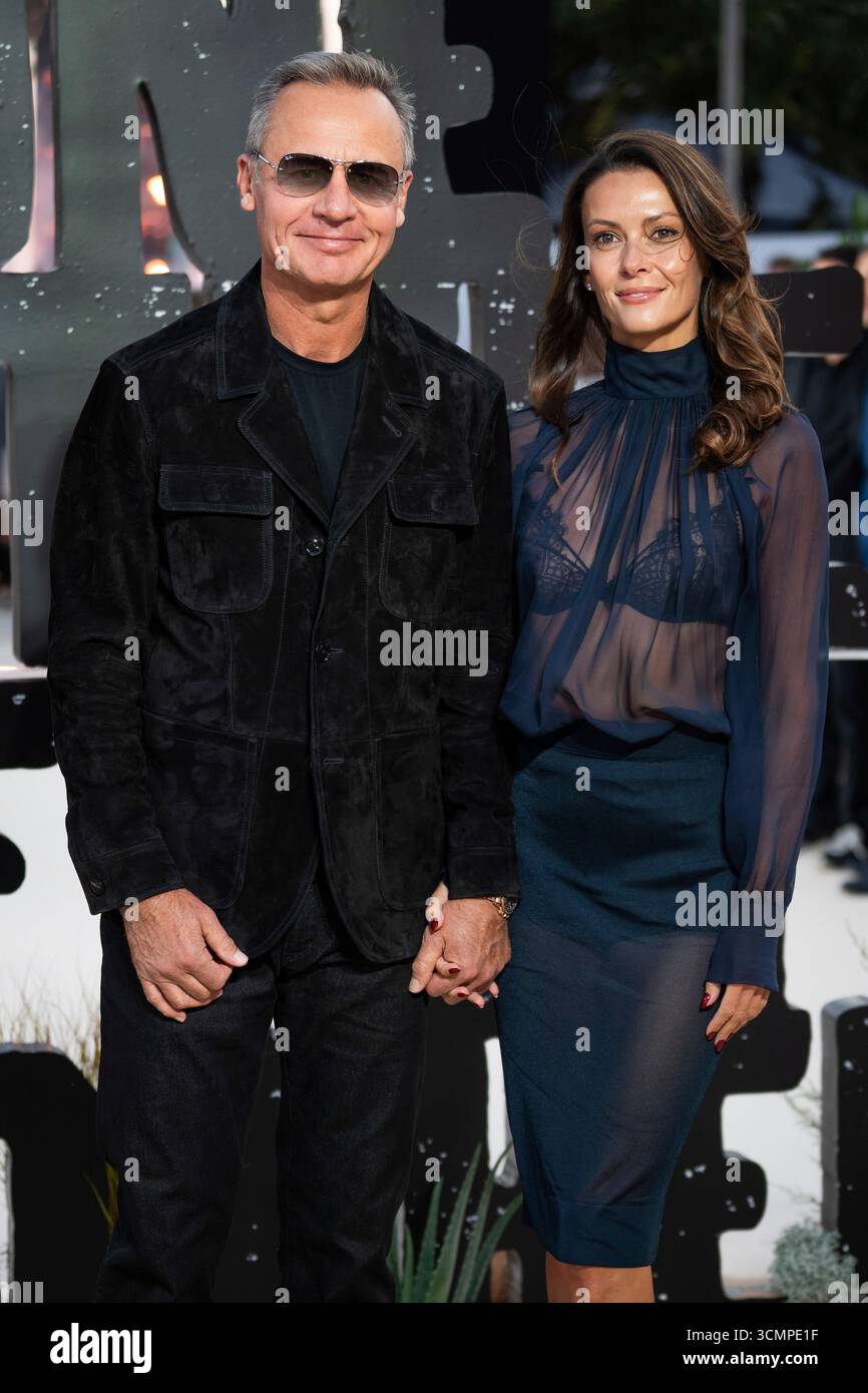 Ernesto Bertarelli, left, and Olga Fonda poses upon arrival at the ...