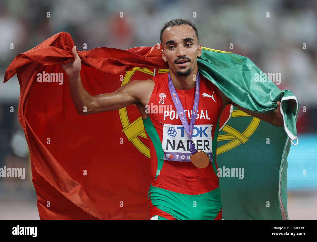 Isaac NADER of Portugal celebrates after winning Men's 1500 Metres of ...