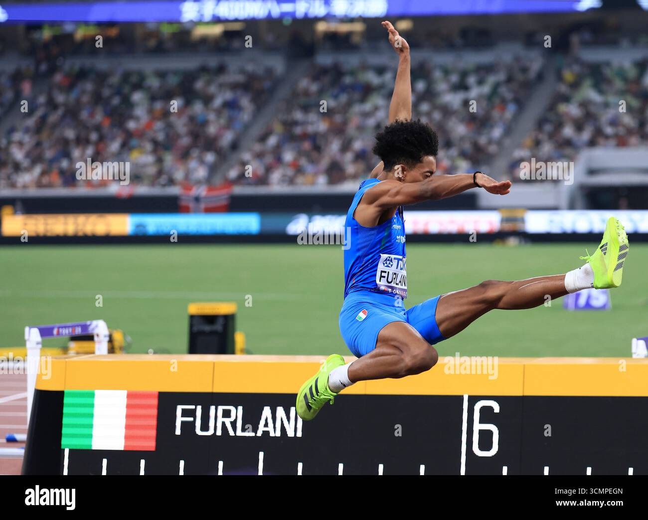 Mattia FURLANI of Italy makes an attempt in the Men's long jump final ...
