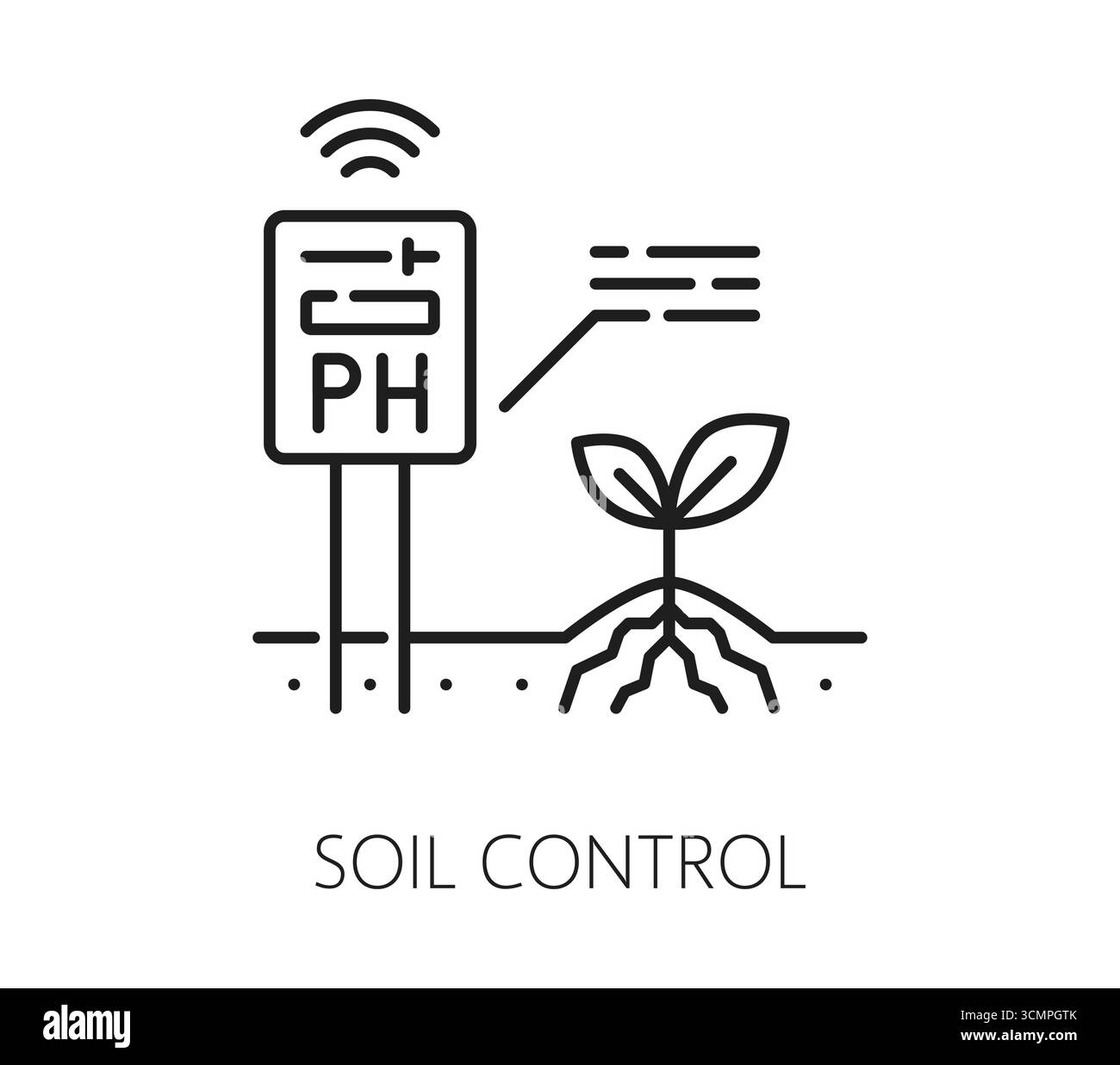 Robot smart farm icon for agriculture technology of soil control ...