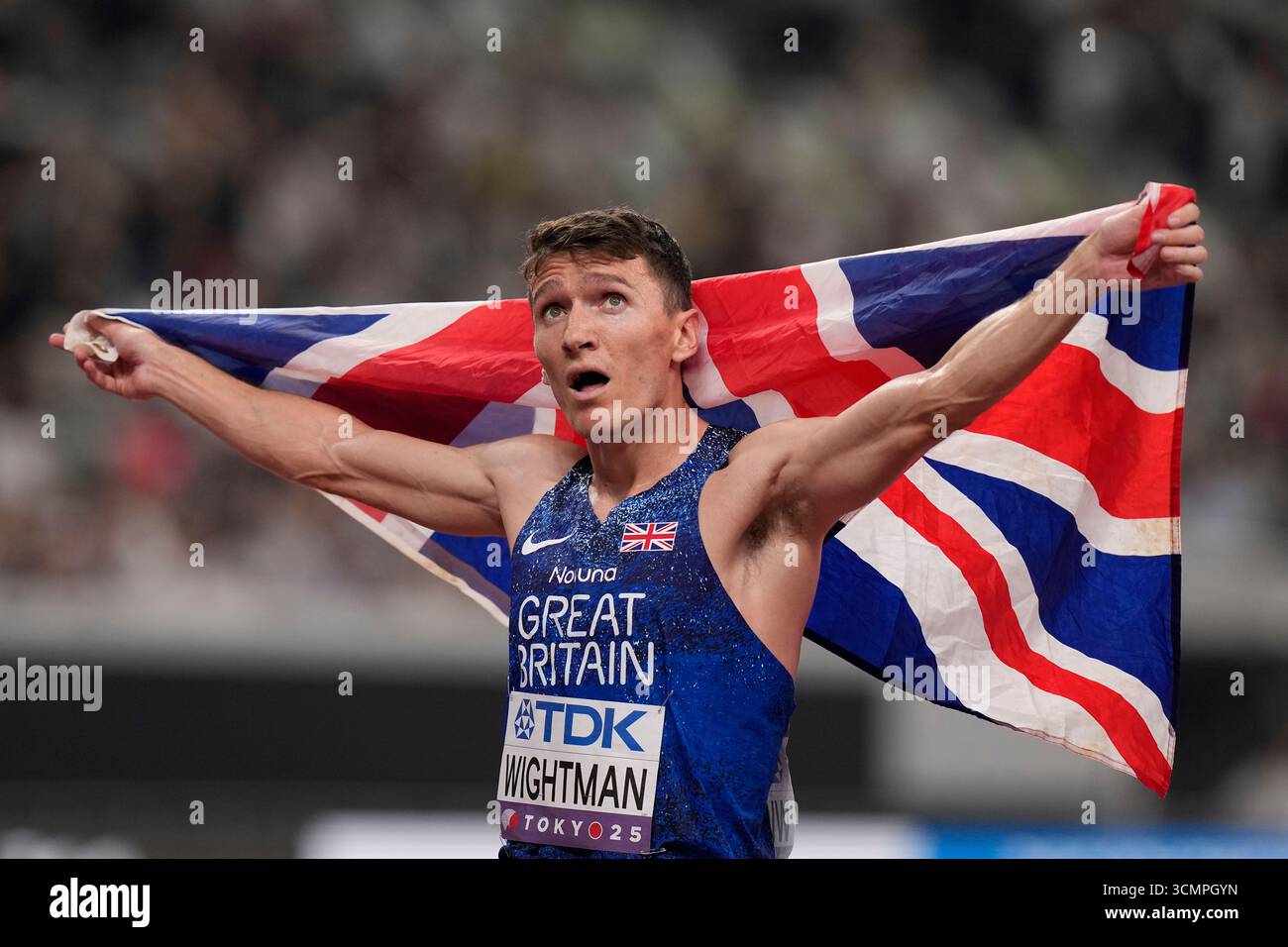 Britain's Jake Wightman celebrates after winning silver medal in the ...