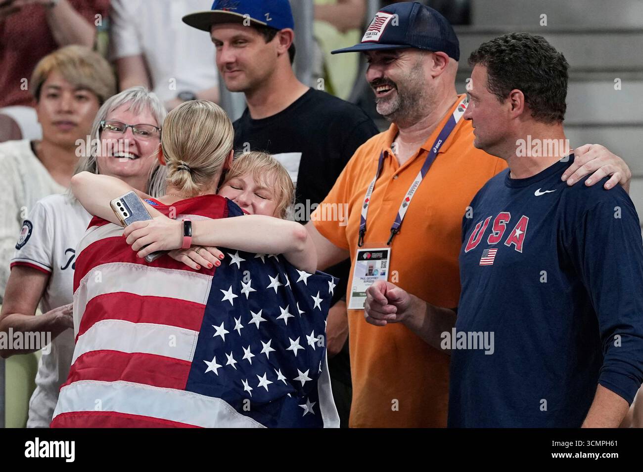 United States' Katie Moon is congratulated by supporters after winning ...