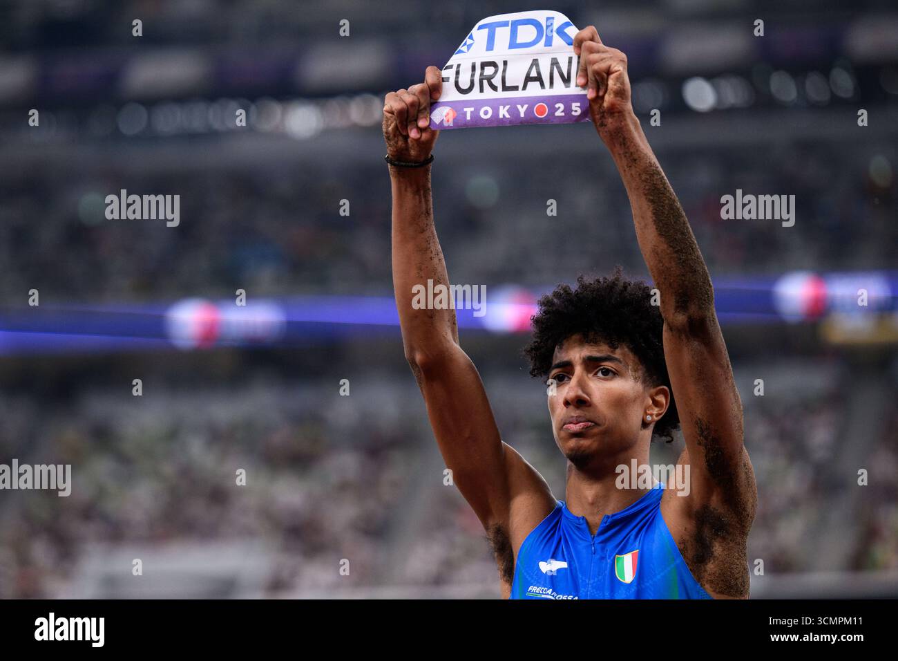 250917 Mattia Furlani of Italy celebrates after men's long jump final ...