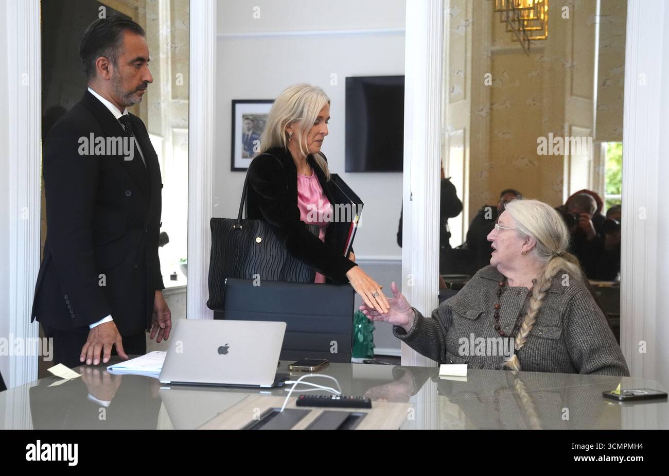 Solicitor General Ruth Charteris KC meets Margaret Caldwell, mother of ...