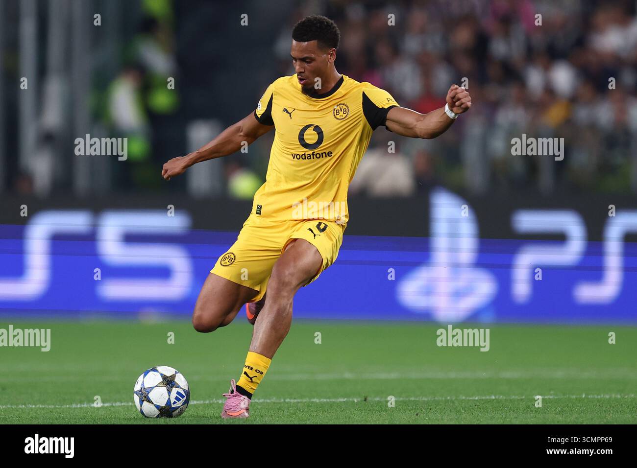Felix Nmecha of Borussia Dortmund in action during the UEFA Champions ...