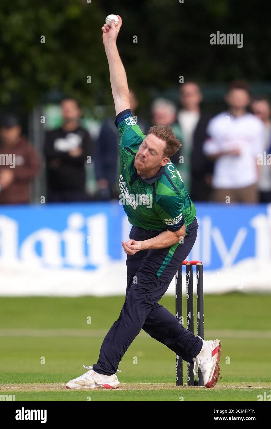Ireland's Craig Young bowling during the First Men's International ...