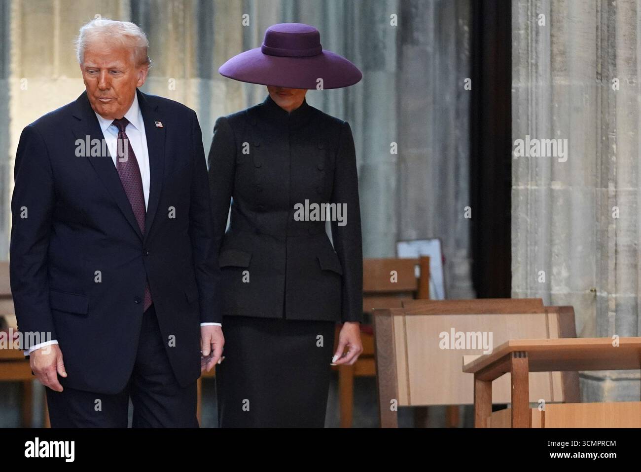 President Donald Trump and first lady Melania Trump arrive to St ...