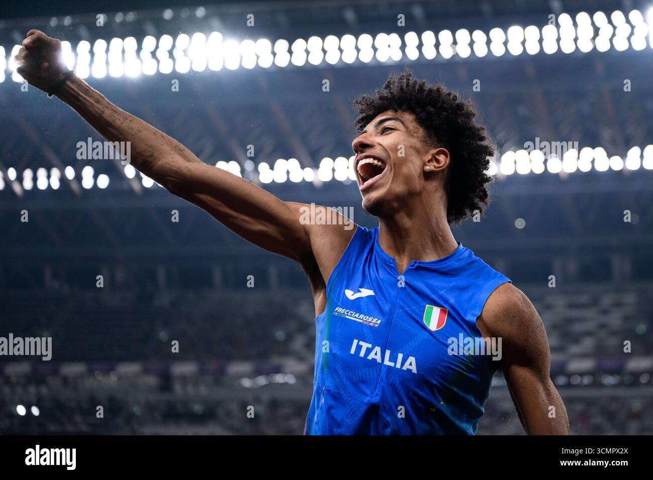 250917 Mattia Furlani of Italy celebrates after men's long jump final ...