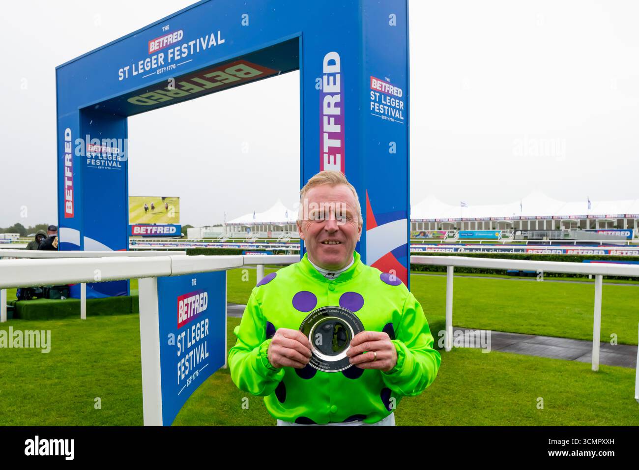Jockey Gary Bardwell after winning the 2025 Leger Legends race on ...