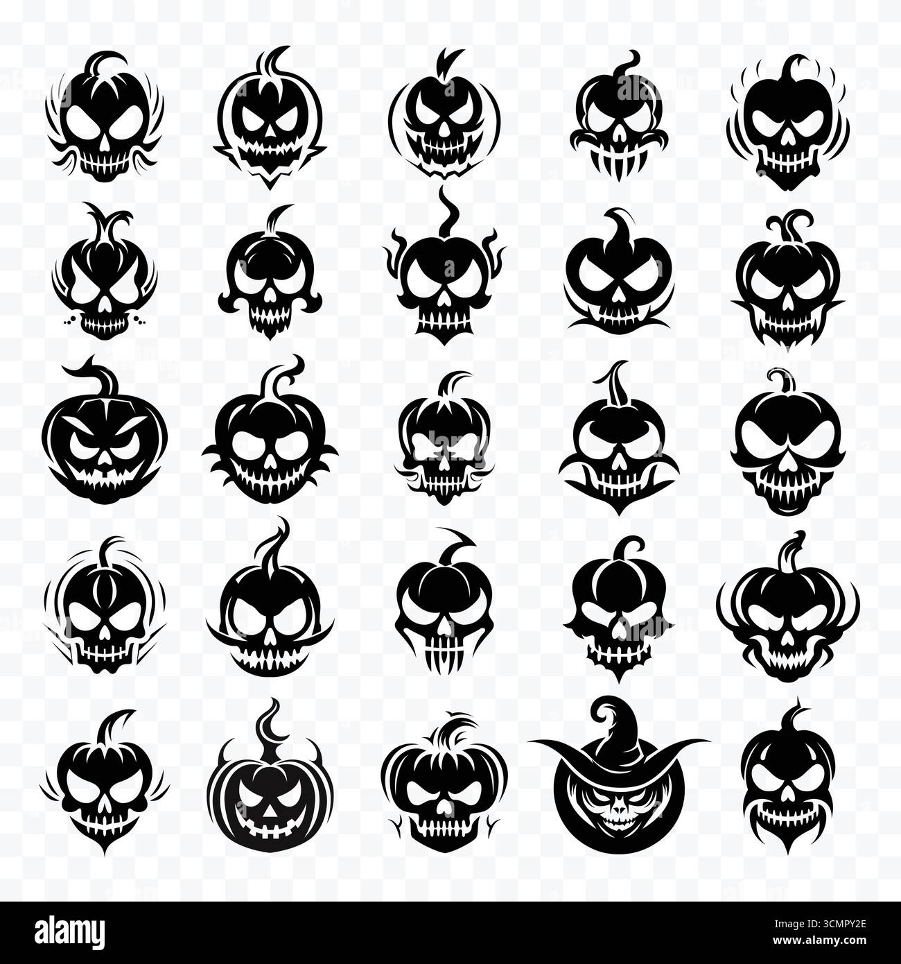 Halloween pumpkins faces icon Stock Vector Images - Alamy