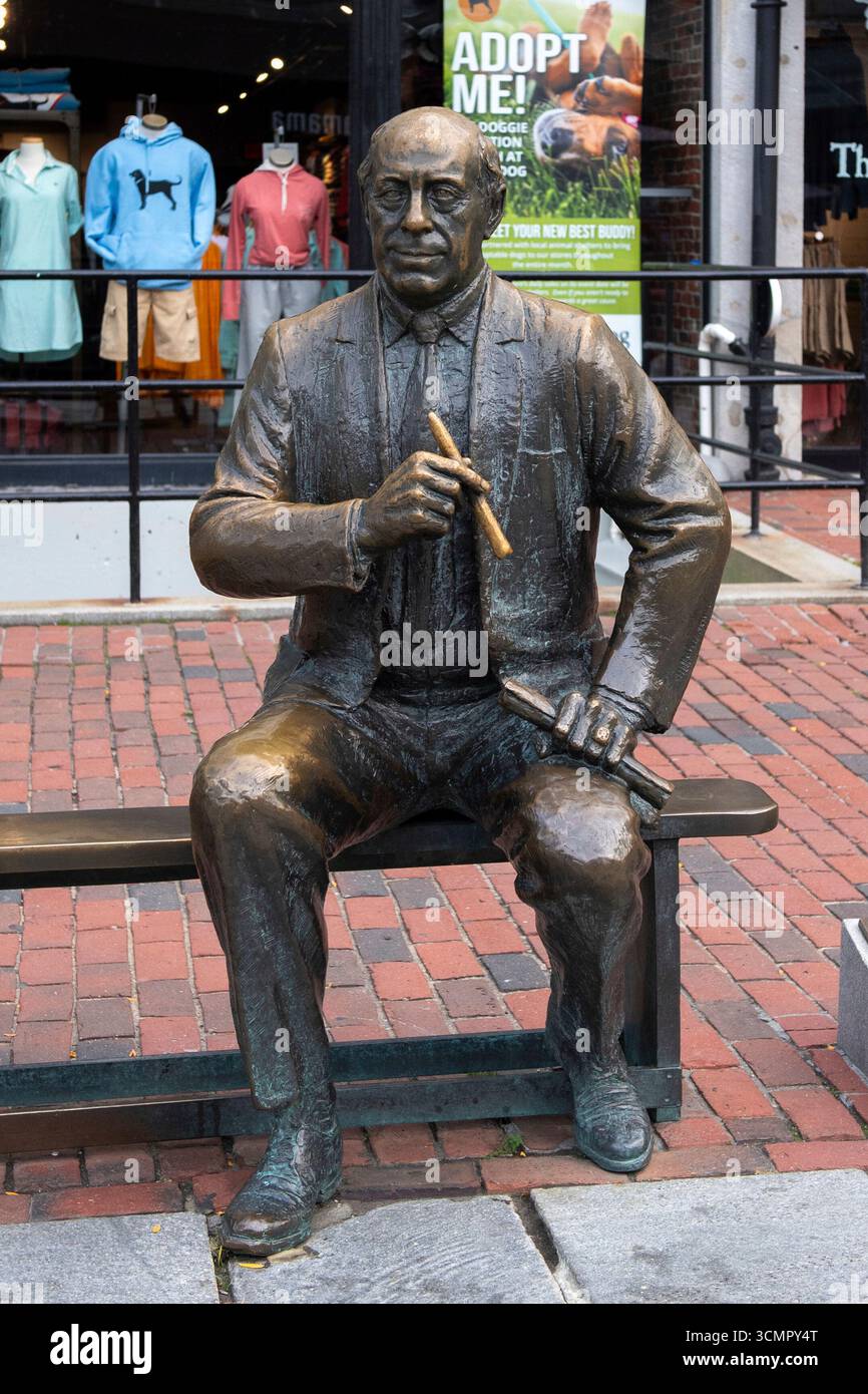 BOSTON, MA - SEPTEMBER 16: A general view of the bronze statue of ...