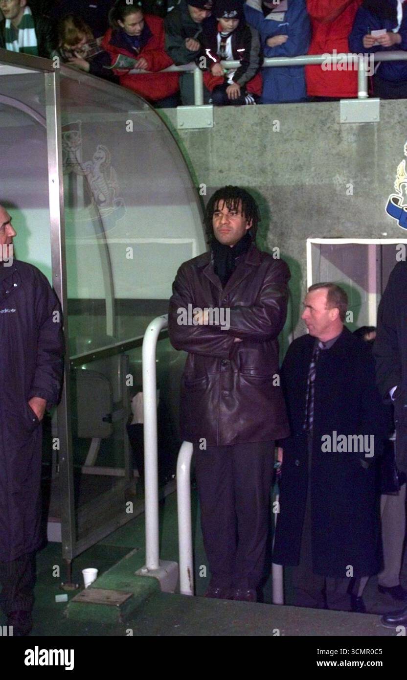 Newcastle United manager Ruud Gullit looking glum during Peter ...