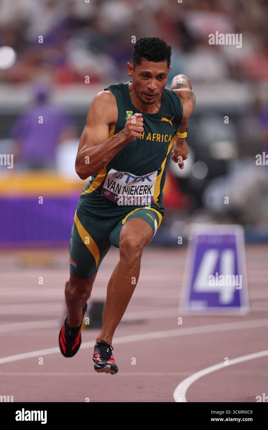 Wayde Van Niekerk (RSA) competes in the Men's 200m Heats during the ...