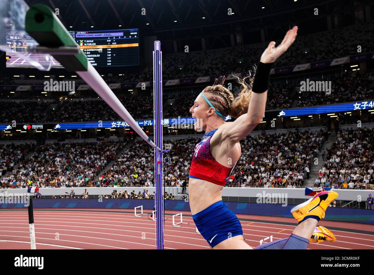 250917 Sandi Morris of USA reacts when competing in women's pole vault ...