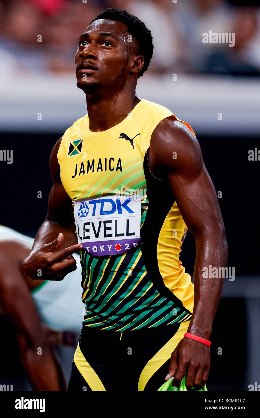 Bryan Levell of Jamaica looks on after competing in the Men's 200 ...