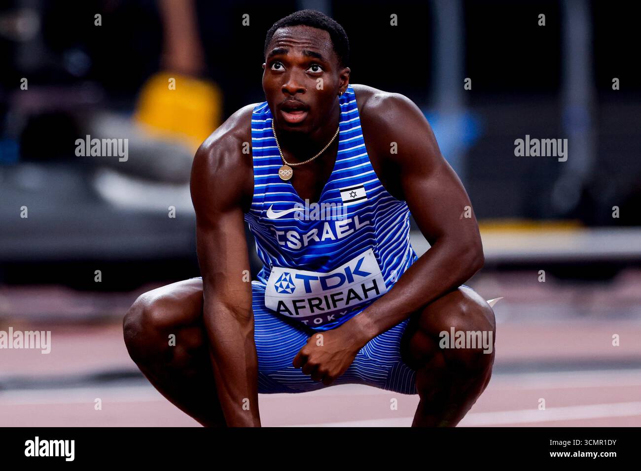 Blessing Akwasi Afrifah of Isreal looks exhausted after competing in ...