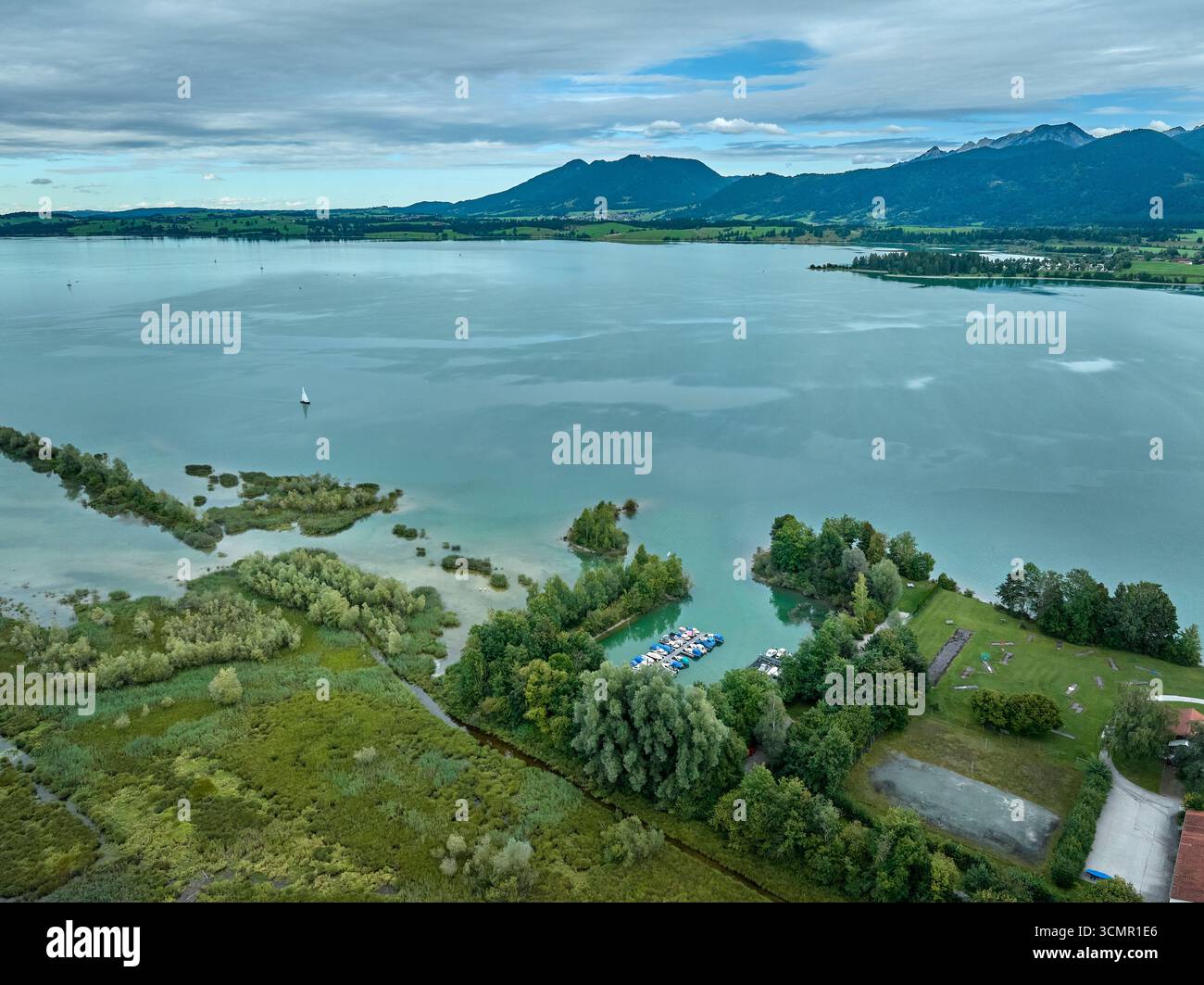 Aerial view tranquil lake neuschwanstein hi-res stock photography and ...