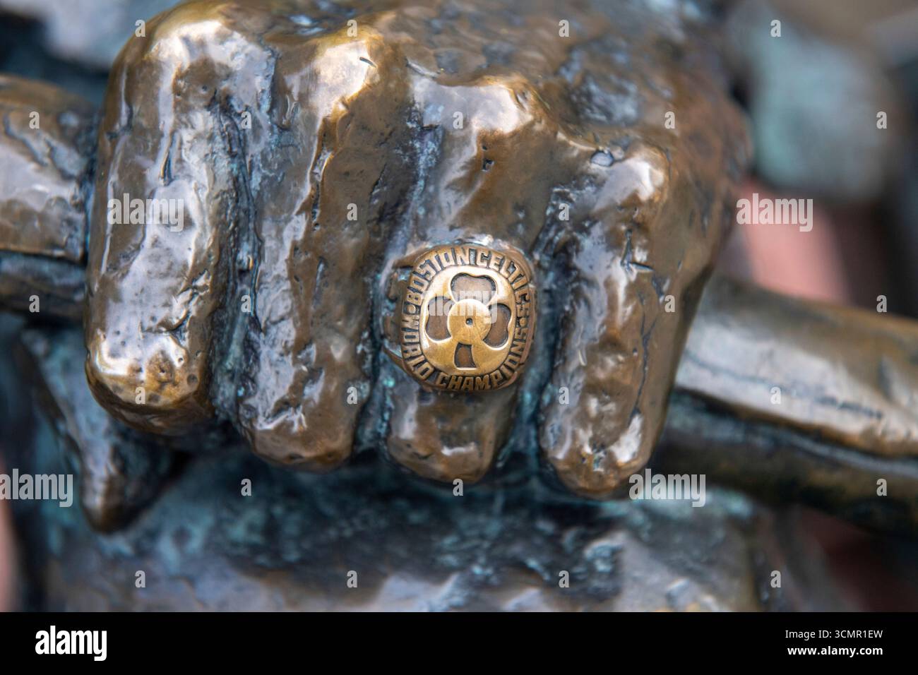 BOSTON, MA - SEPTEMBER 16: A detail view of the world championship ring ...