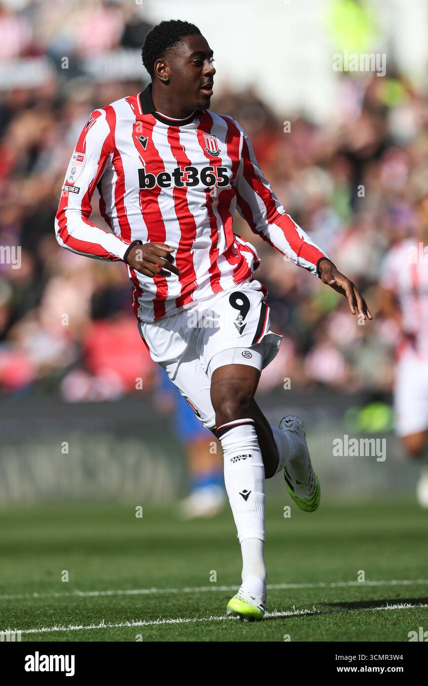 Stoke City's Divin Mubama during the Sky Bet Championship match at ...