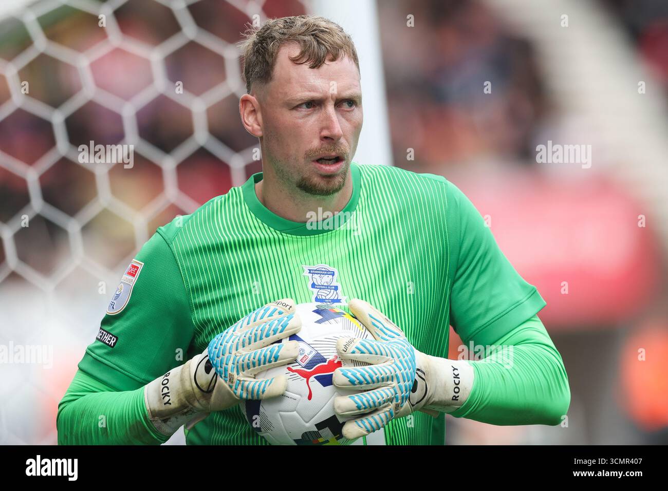 Birmingham City goalkeeper Ryan Allsop during the Sky Bet Championship match at bet365 Stadium ...