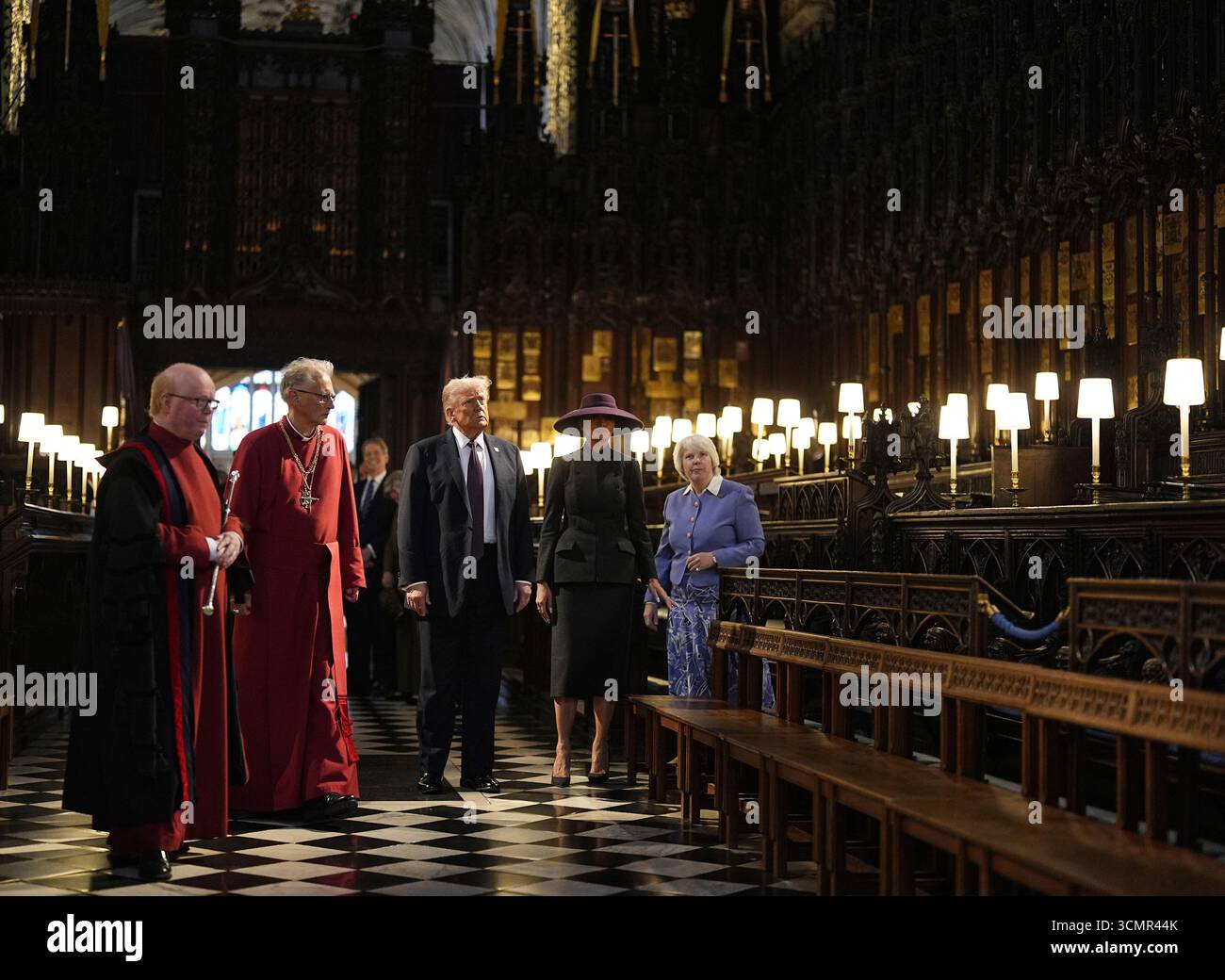 President Donald Trump, centre, and first lady Melania Trump, centre ...