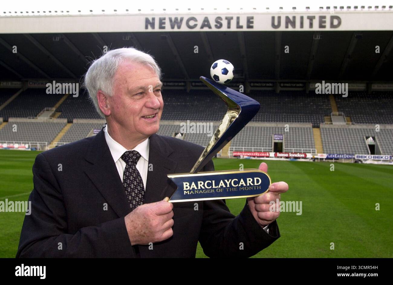 Newcastle United manager Bobby Robson wins the Barclaycard Manager of ...