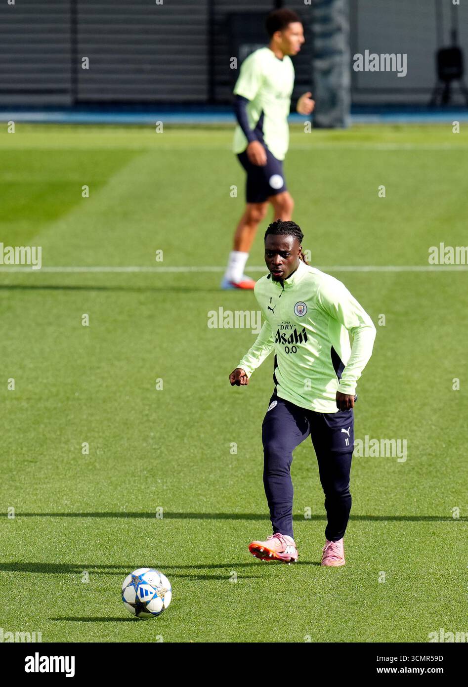 Manchester City's Jeremy Doku during a training session at the City ...