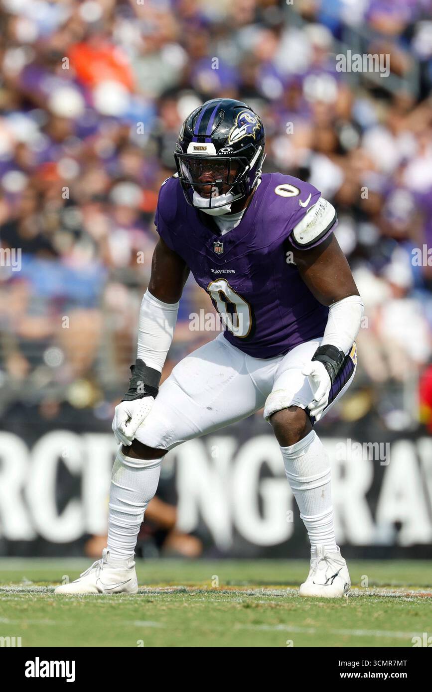 Baltimore Ravens linebacker Roquan Smith (0) in action during the ...