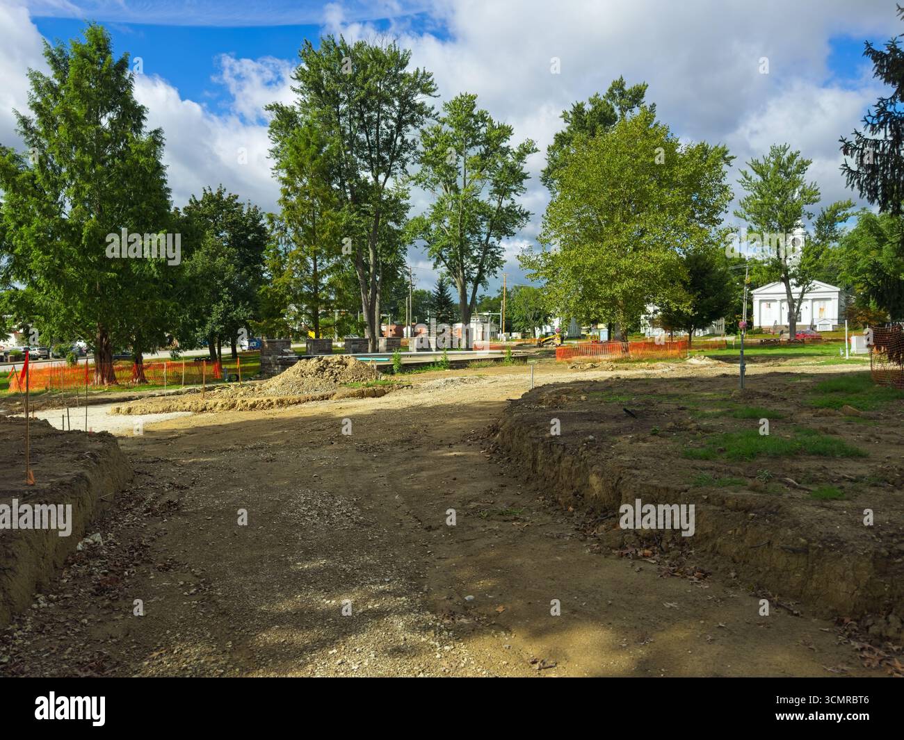 Town square renovations only half completed at this point include an ...