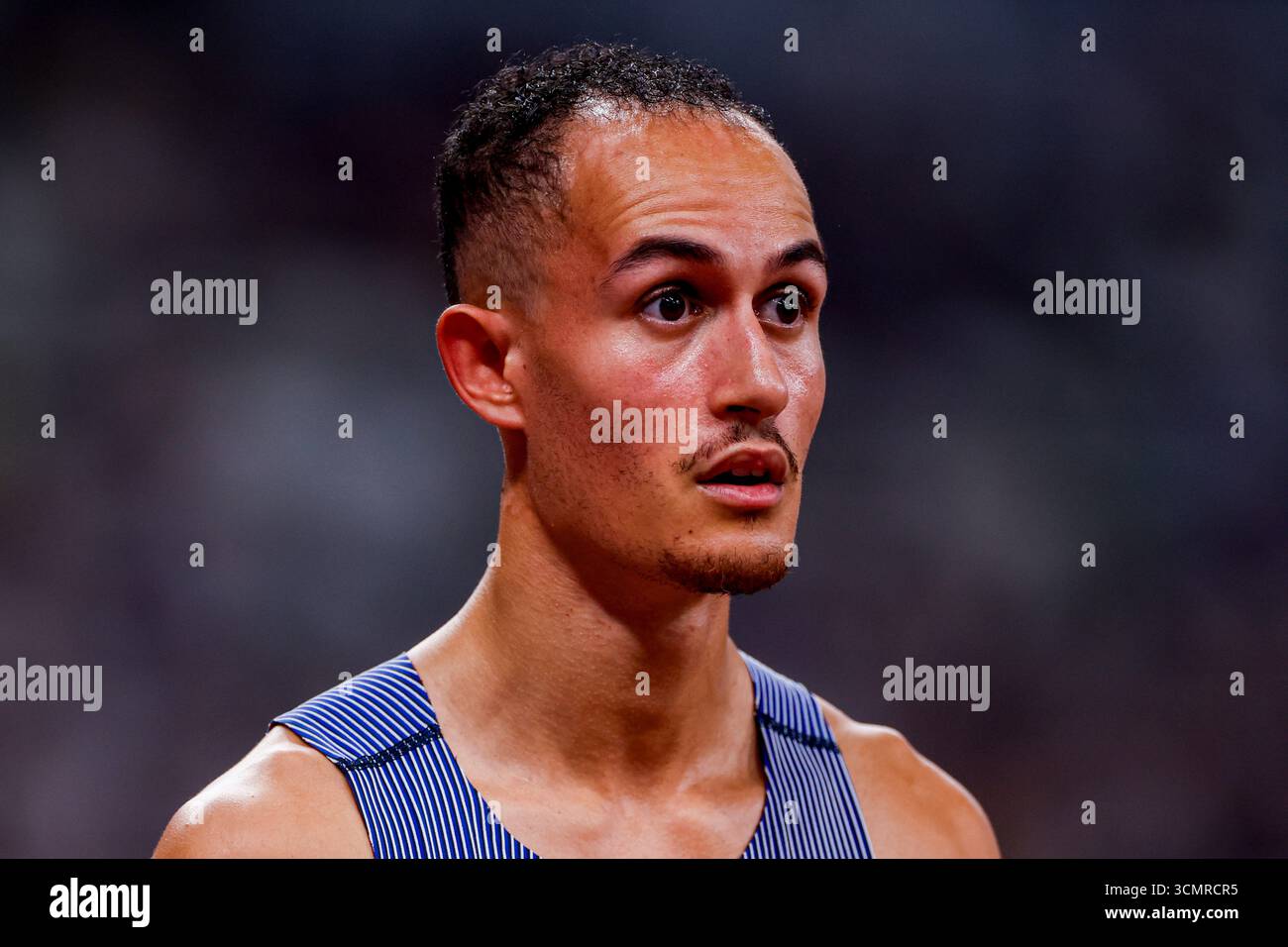 Tyri Donovan of Great Britain competing in the Men's 400 Metres Hurdles ...