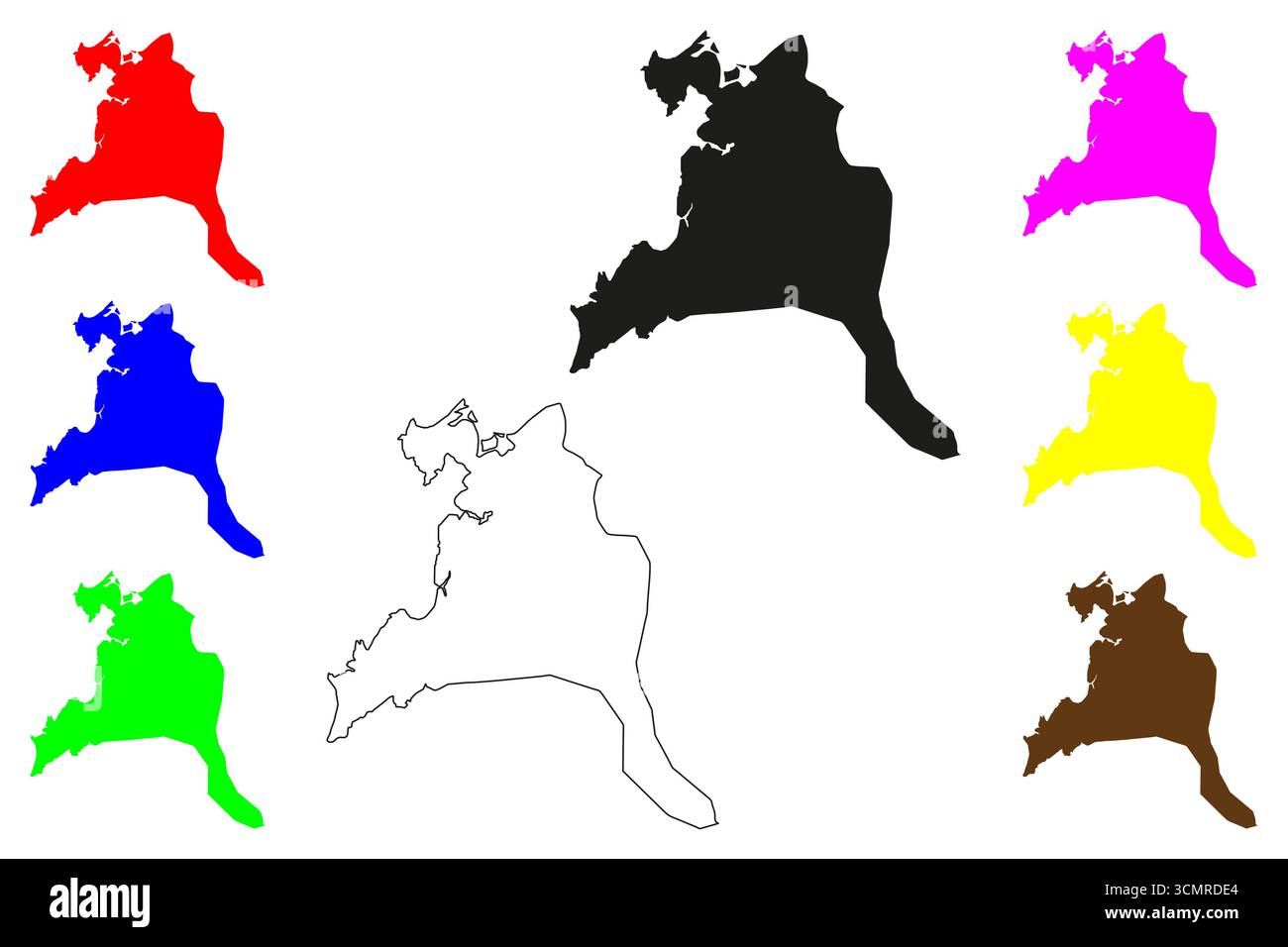 Kota Kinabalu city (Malaysia) map vector illustration, scribble sketch ...
