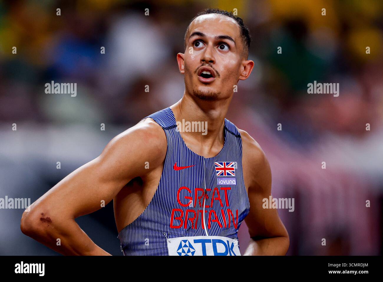 Tyri Donovan of Great Britain competing in the Men's 400 Metres Hurdles ...