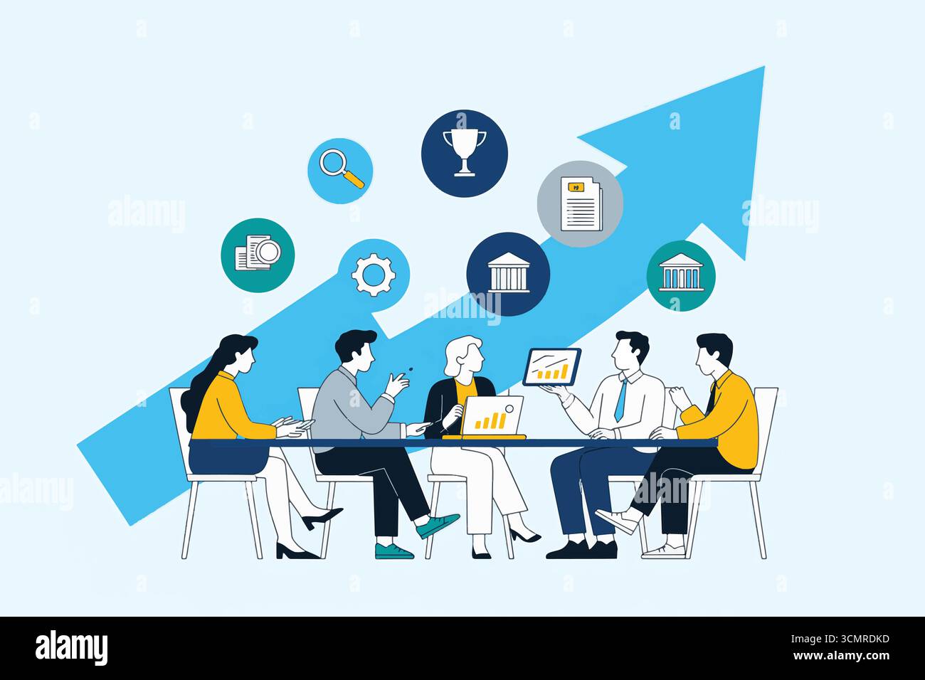 Planning team collaboration digital Stock Vector Images - Alamy