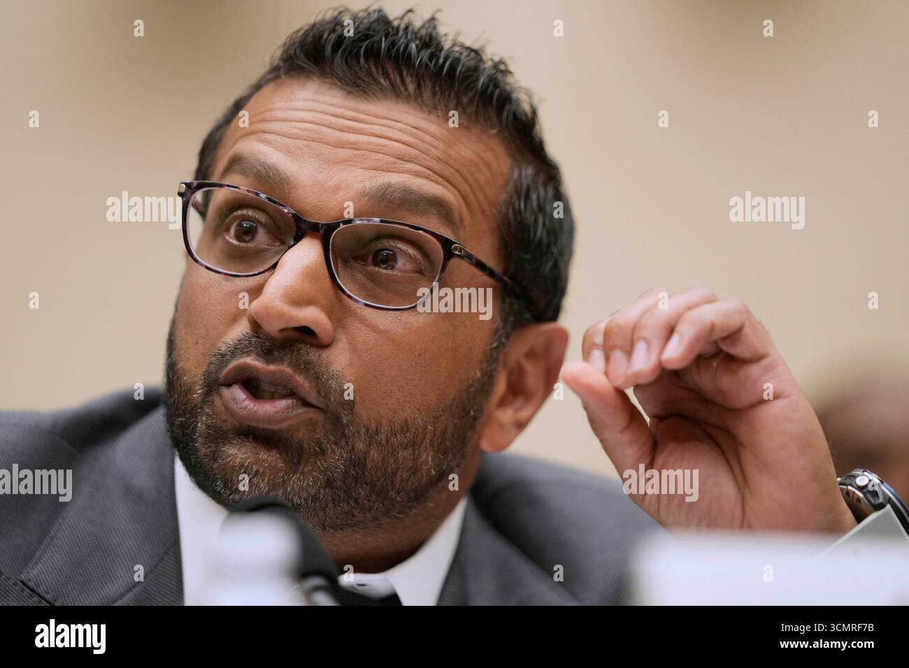 FBI Director Kash Patel speaks with Rep. Pramila Jayapal, D-Wash., as ...