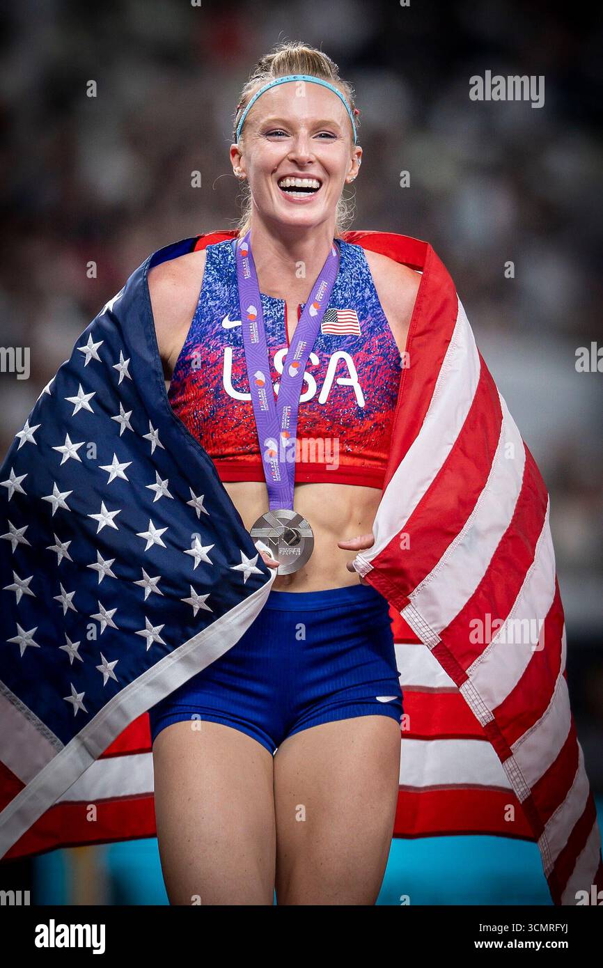 Sandi Morris (USA) gewinnt Silber im Stabhochsprung an Tag 5 der World ...