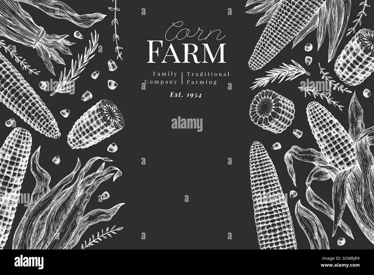Hand Drawn Vector Sweet Corn Illustration. Not AI Generated. Autumn ...