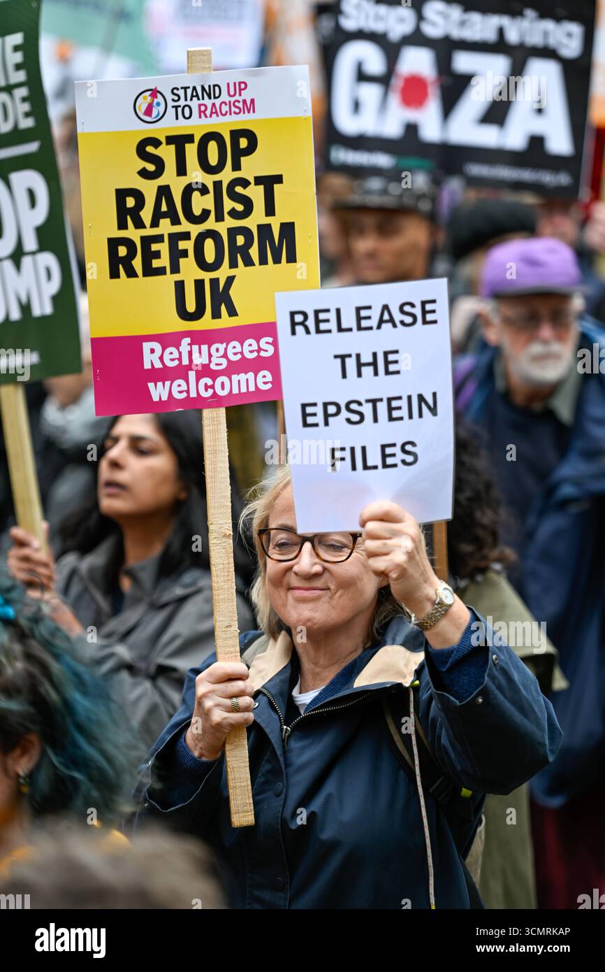 London, UK, 17th September 2025, A large protest by thousands of anti ...