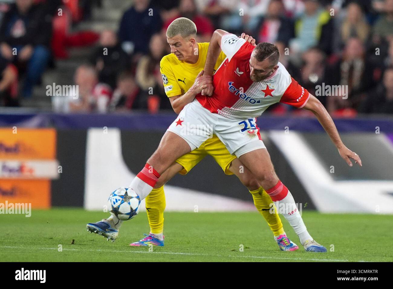 Prague, Czech Republic 20250917. Bodø/Glimt's Jostein Gundersen and ...