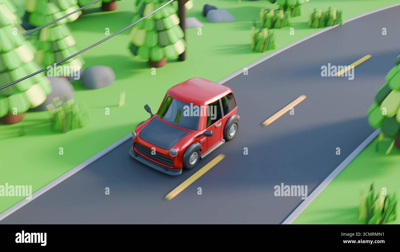 Racing Car Loop 3D satisfying animation Stock Photo - Alamy