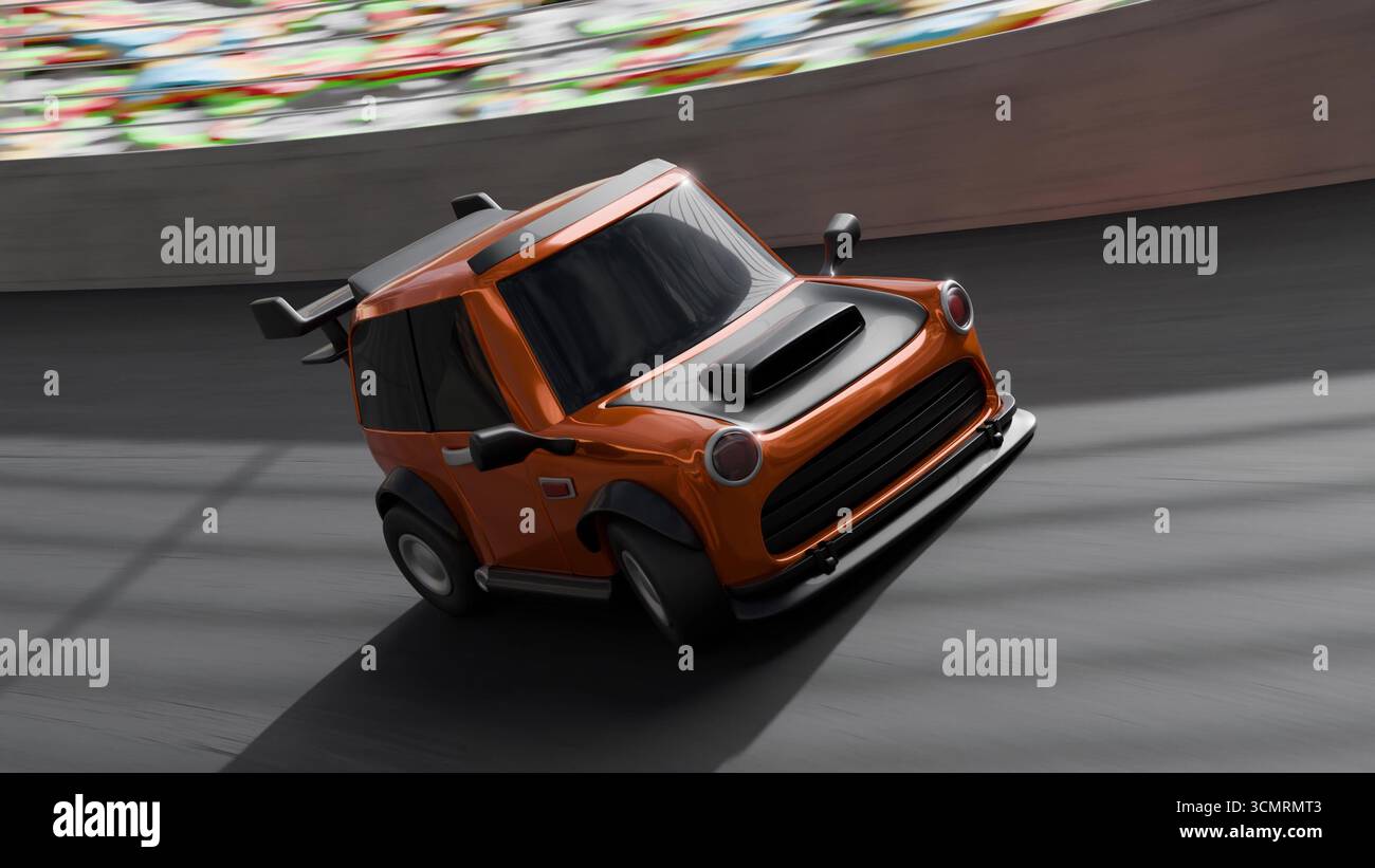 Racing Car Loop 3D satisfying animation Stock Photo - Alamy