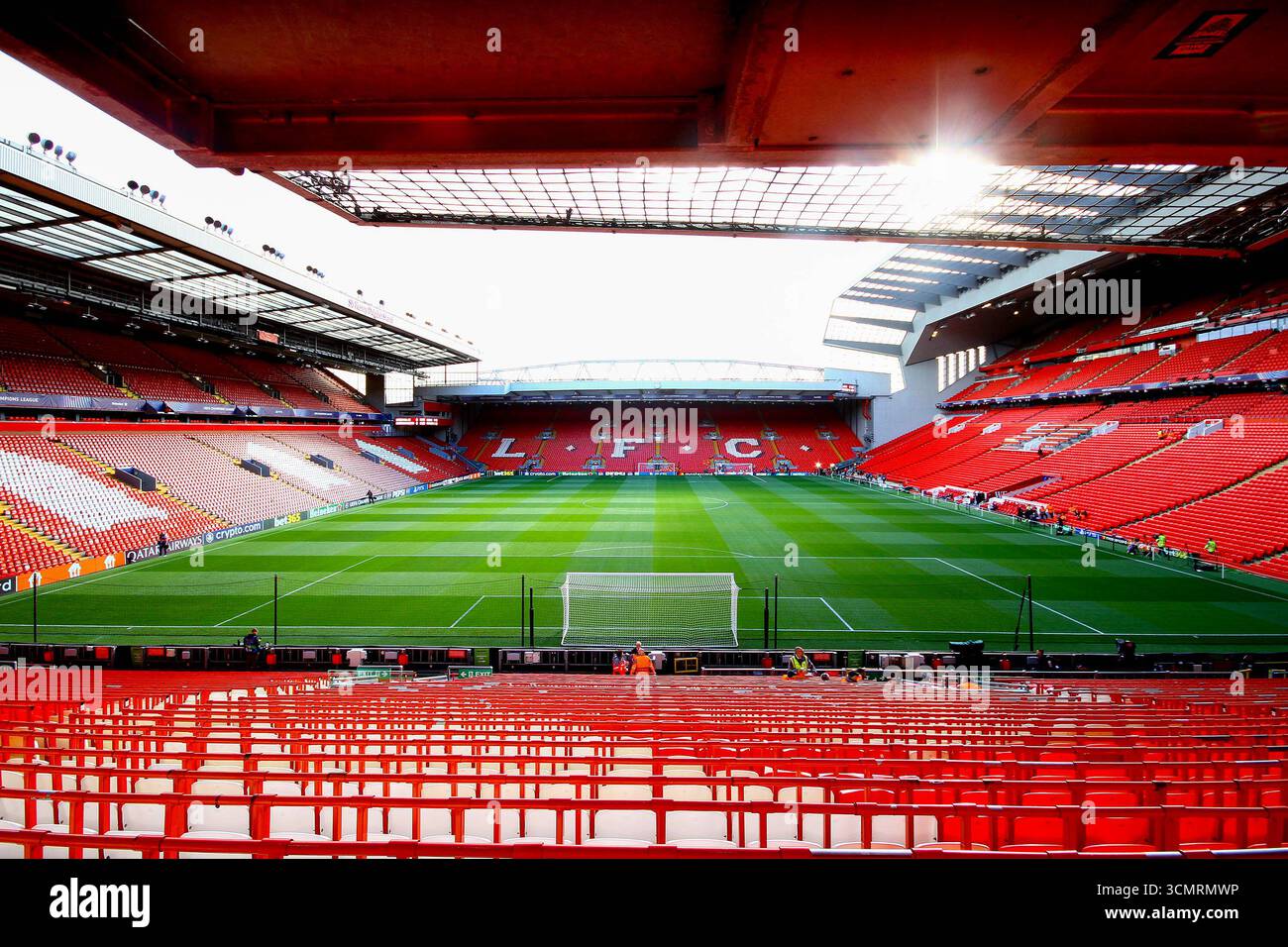 Liverpool, UK. 17th Sep, 2025. General view inside the Anfield stadium ...