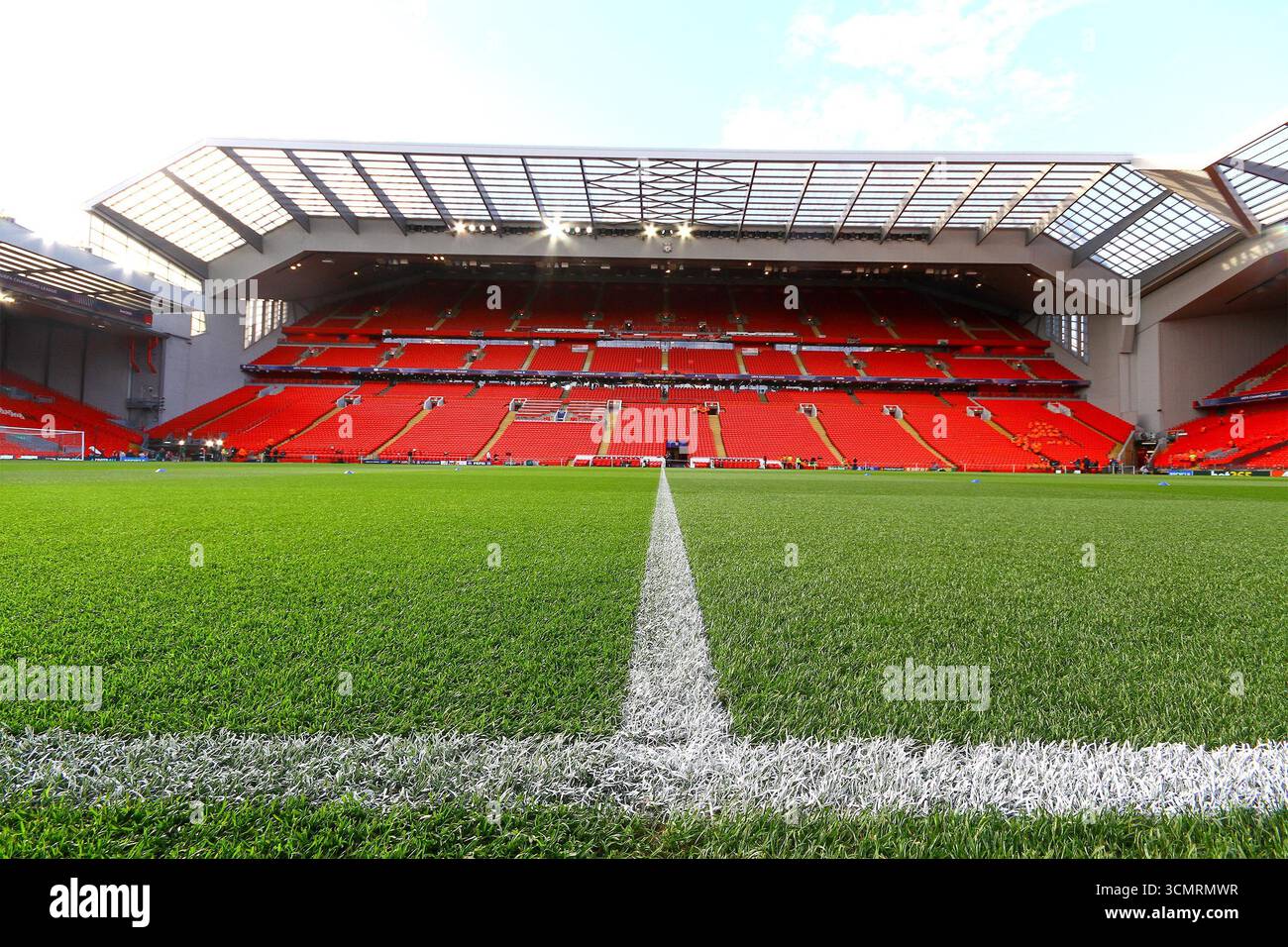 General view inside the Anfield stadium, home of Liverpool football ...