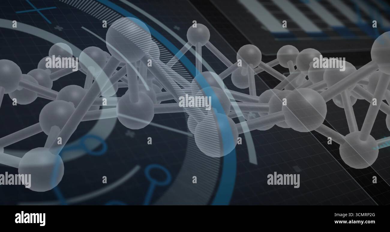 Displaying molecular chain in virtual lab, showing translucent spheres ...