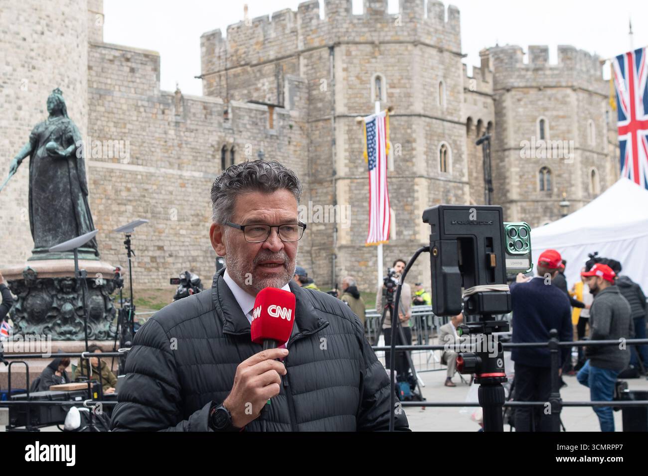 Windsor, Berkshire, UK. 17th September, 2025. A CNN reporter ...