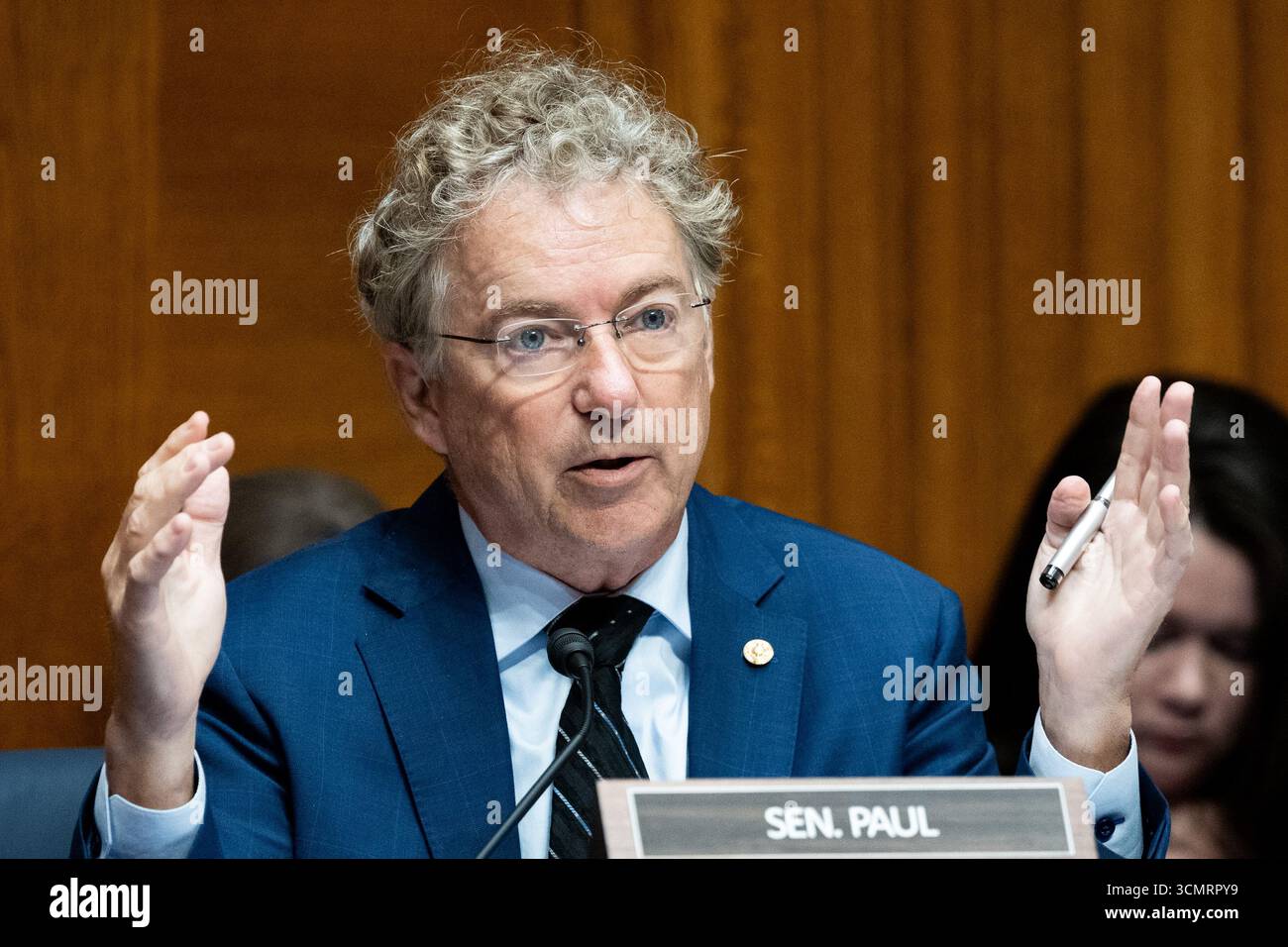 U.S. Senator Rand Paul (R-KY) speaking at a hearing of the Senate ...