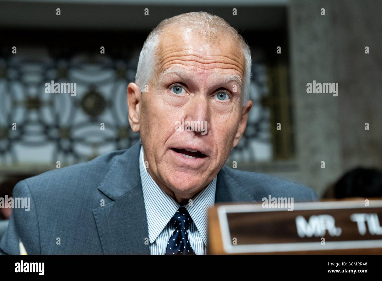 U.S. Senator Thom Tillis (R-NC) speaking at a hearing of the Senate ...