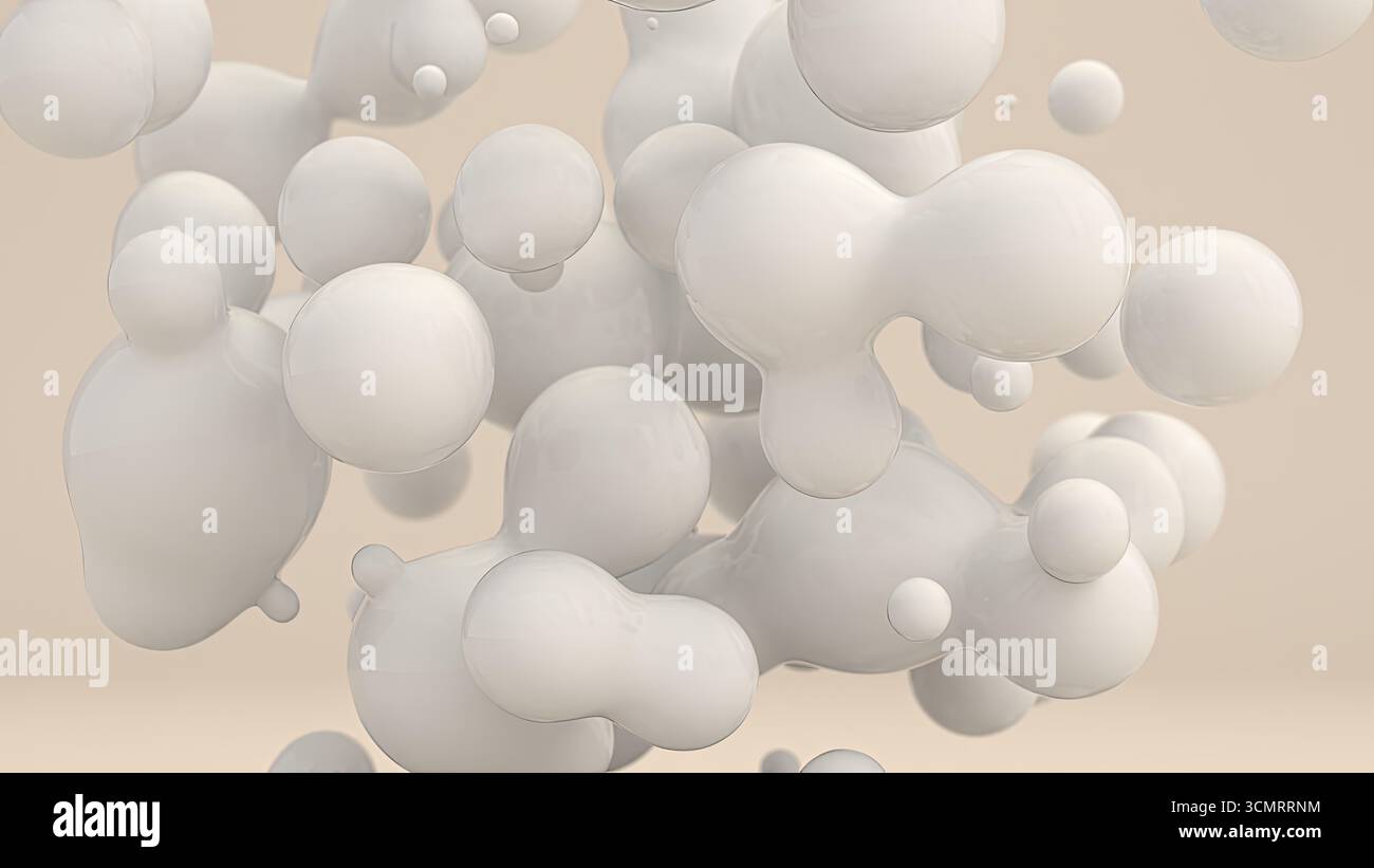 Abstract Liquid Spheres Floating 3D rendering Stock Photo - Alamy