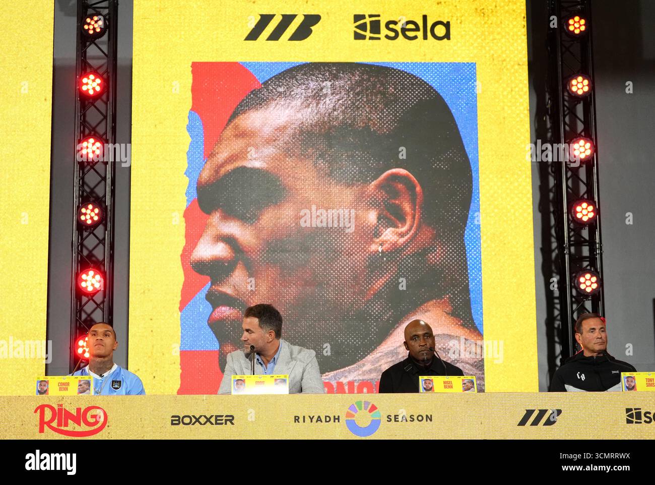 Conor Benn, Eddie Hearn, Nigel Benn and Tony Sims (left-right) during a ...