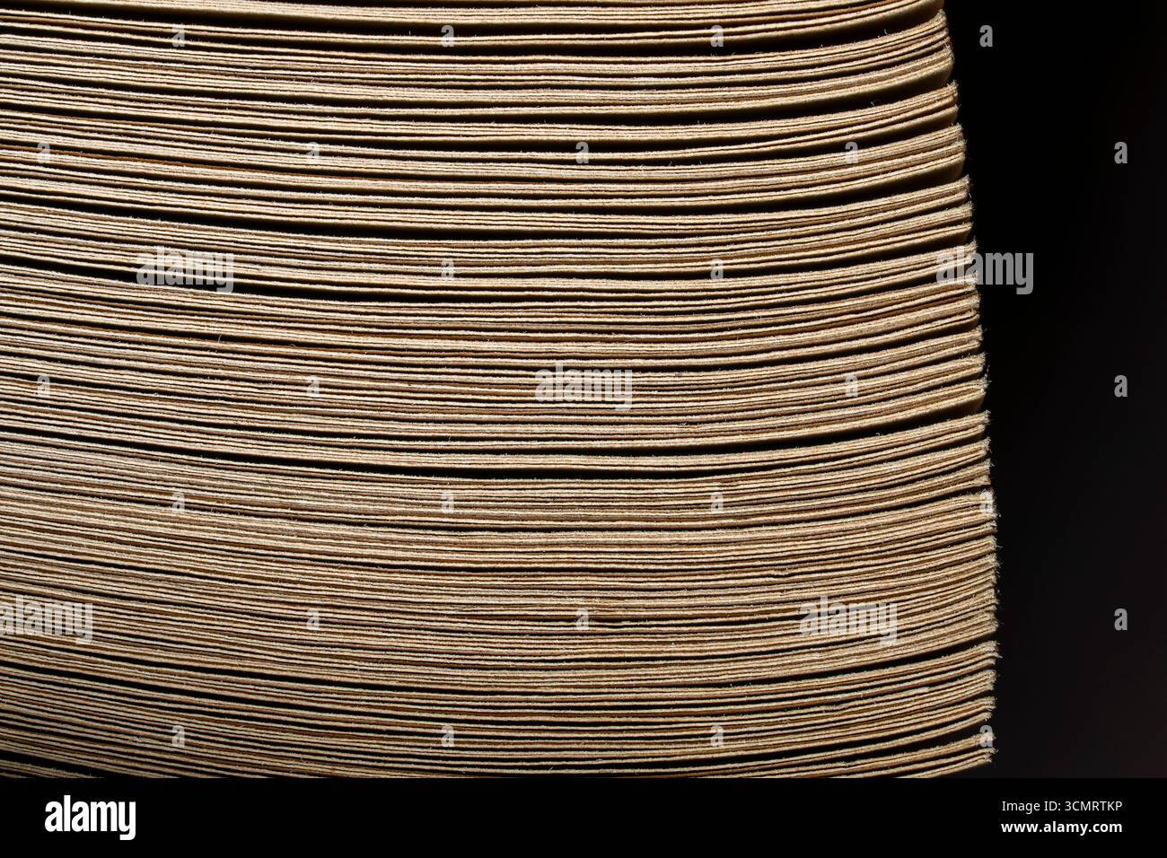 Many rough notebook pages, close up. Vintage paper texture background ...